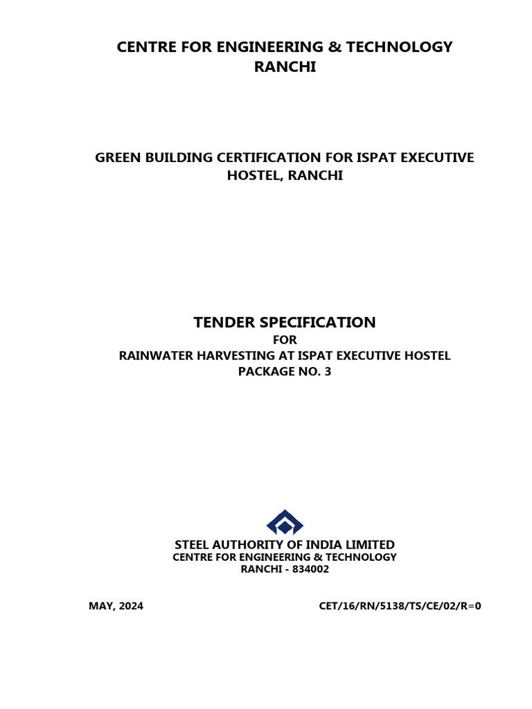 Final RWH - TS - Turnkey | Download Free PDF | Concrete | Specification ...