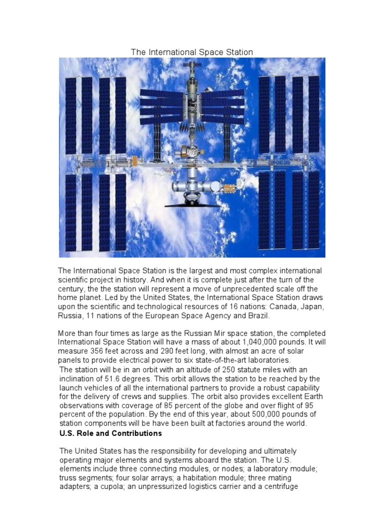 The International Space Station | PDF | Mir | International Space Station