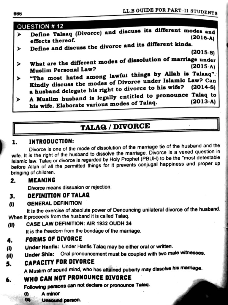 Talaq and Other Kinds of Divorce | PDF