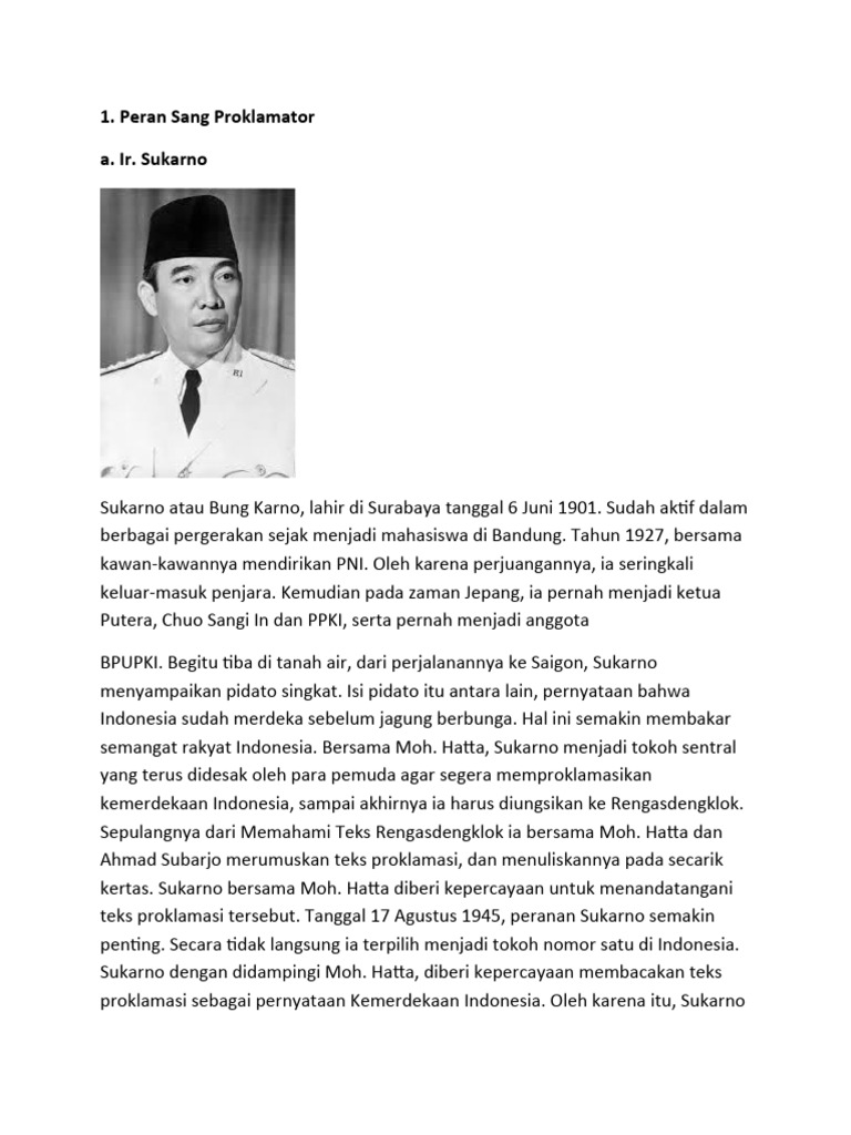 Peran Tokoh Proklamasi Kemerdekaan | PDF