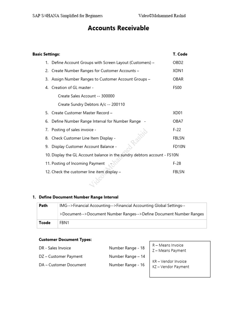 S4HANA Accounts Receivable Notes | PDF | Invoice | Accounts Payable S4HANA Accounts Receivable Notes | PDF | Invoice | Accounts Payable