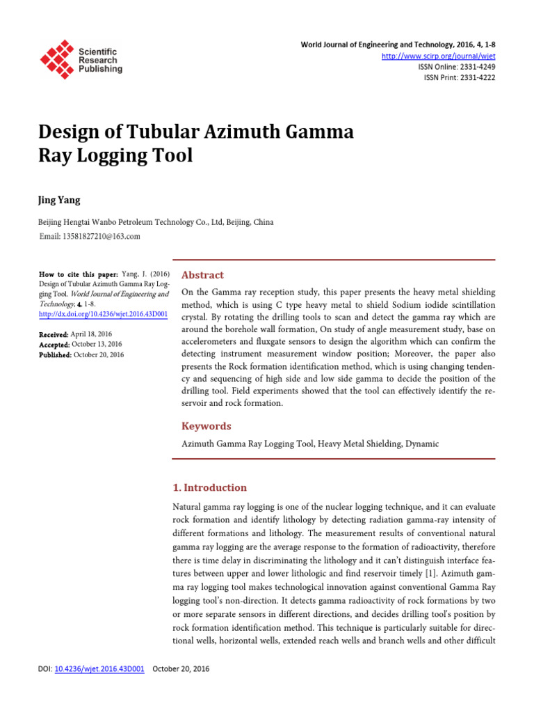 Design of Tubular Azimuth Gamma Ray Logging Tool | PDF | Analog To Digital Converter ...