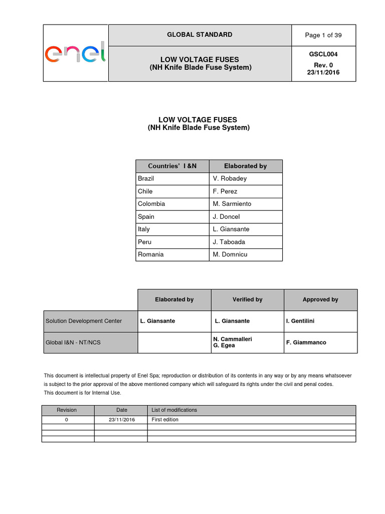 Global Standard - Low Voltage Fuses | PDF | Fuse (Electrical ...