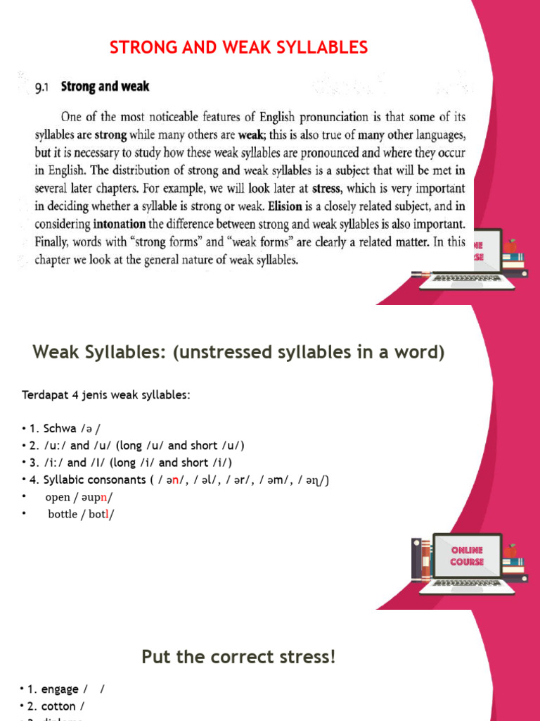 Pertemuan 7 - Strong and Weak Syllables - 1 (Autosaved) | PDF ...