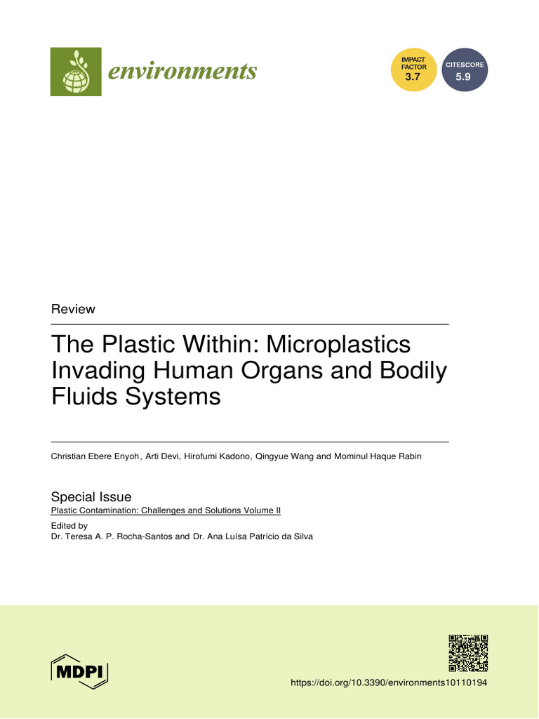 The Plastic Within: Microplastics Invading Human Organs and Bodily Fluids Systems | PDF ...