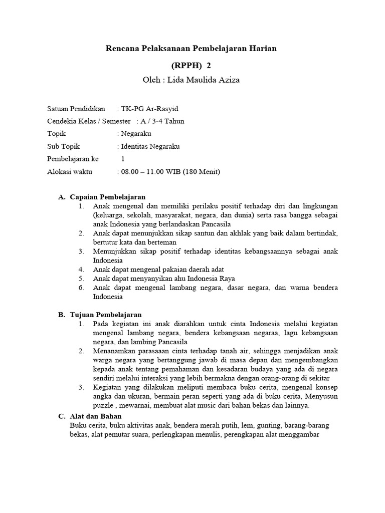 1752-contoh-lengkap-rpph-kurikulum-merdeka-paud-compress | PDF