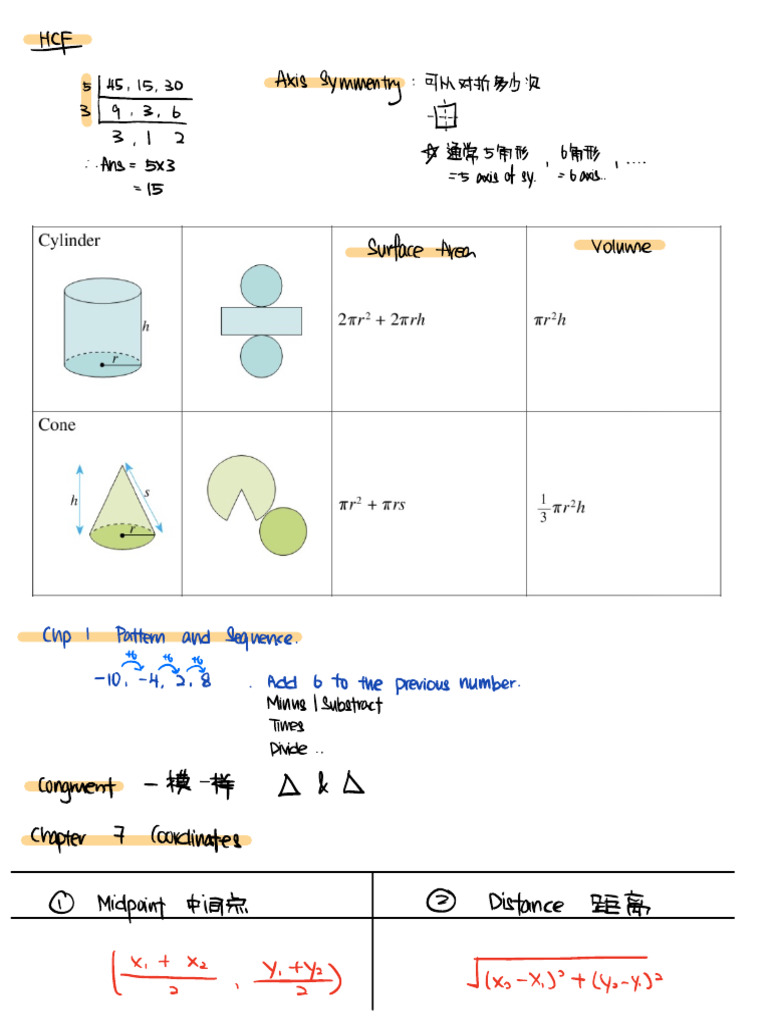 FORM 2 Math Notes | PDF