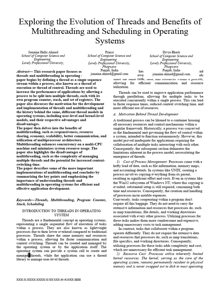 Multithreading in Operating Systems Explained | PDF | Thread (Computing ...
