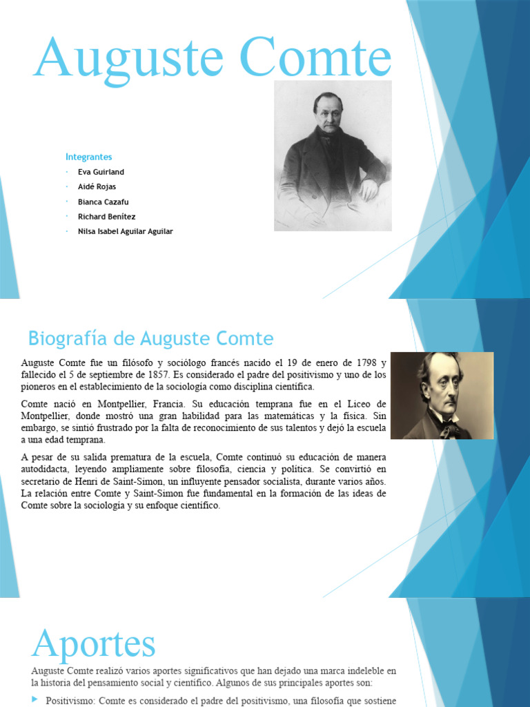 Biografía de Auguste Comte | PDF | Positivismo | Sociología