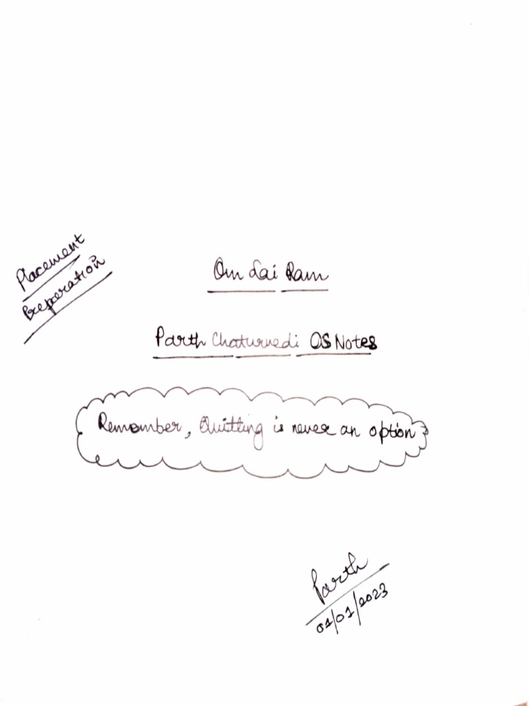 Operating System Notes For Placement Preparation | PDF