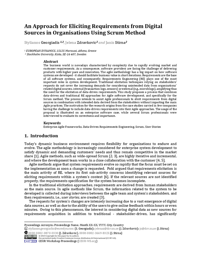 An Approach For Eliciting Requirements From Digital Sources in ...