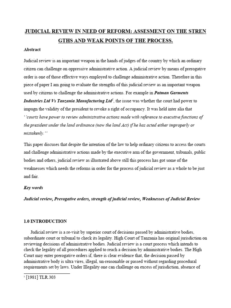 Reforming Judicial Review Process | PDF | Certiorari | Judicial Review