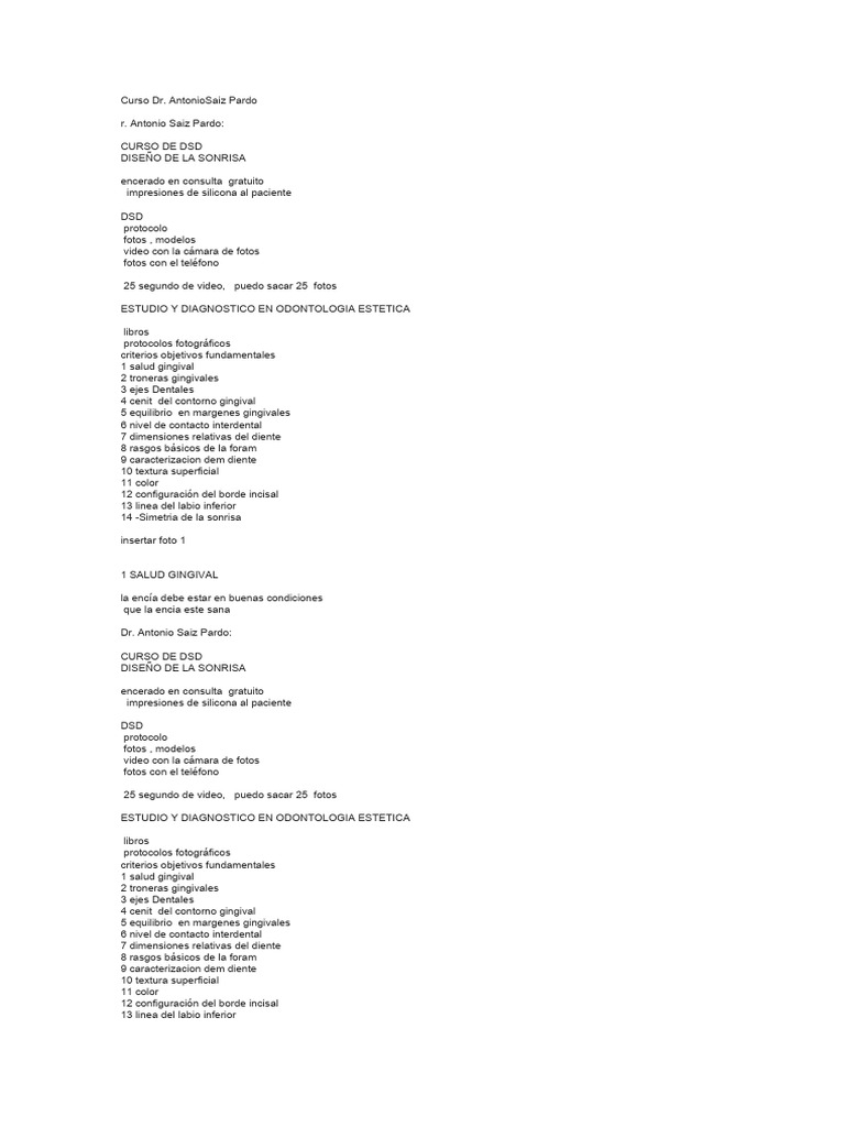 Curso DSD: Diseño de Sonrisa y Fotografía | PDF | Yo telefono | Odontología