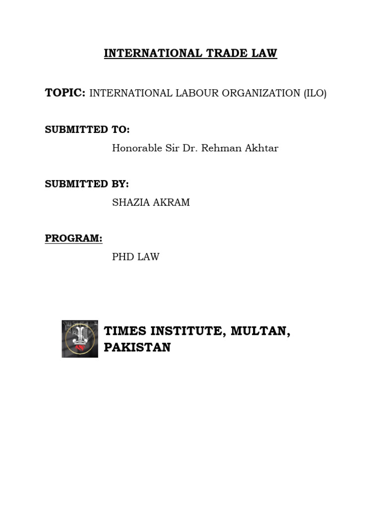 International Labour Organization (Ilo) | PDF | International Labour Organization | Occupational ...