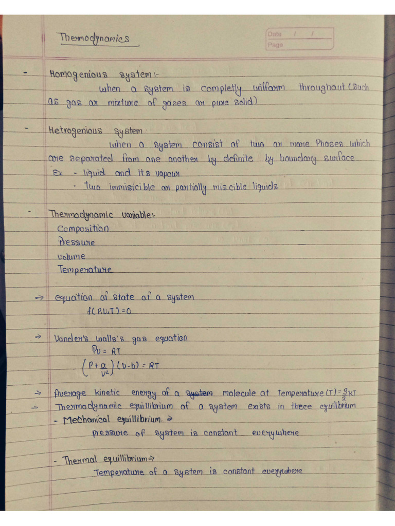 Thermodynamics BSC 2nd Sem | PDF