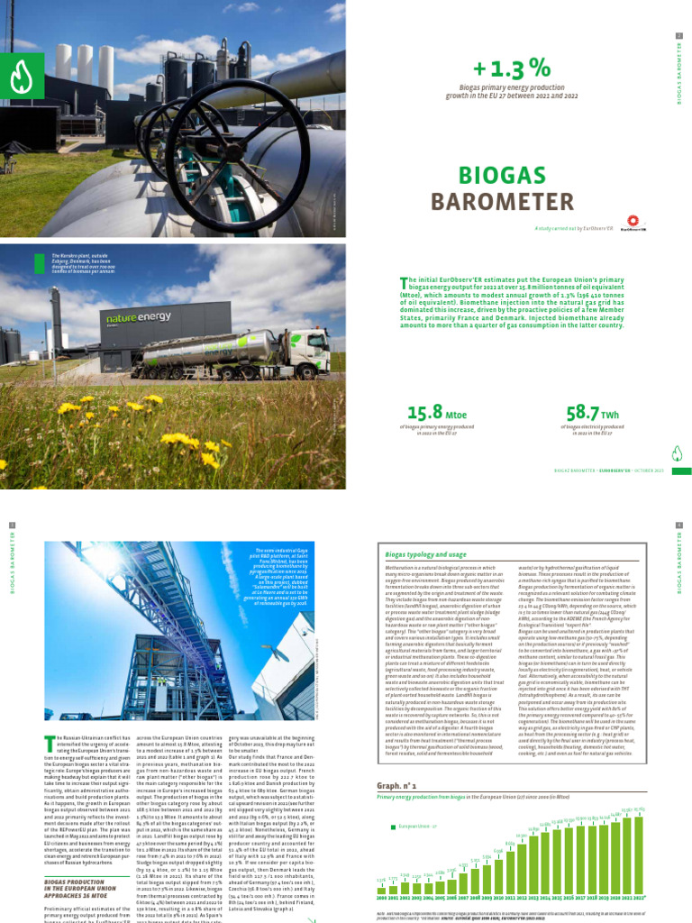 EU Biogas Production Growth 2022 Report | PDF | Biogas | Anaerobic ...