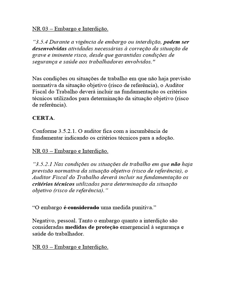 NR 03: Embargo e Interdição no Trabalho | PDF | Motivação | Motivacional