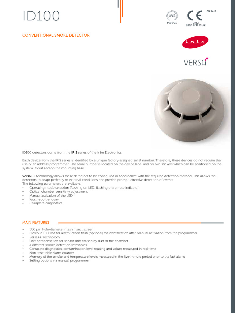 ID100 Datasheet | PDF | Sensor | Equipment