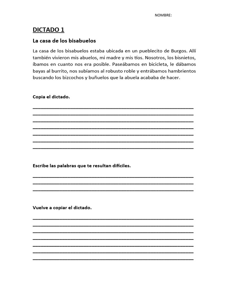 Dictado 1 | PDF