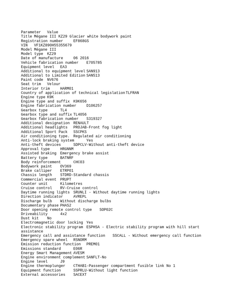 Vin Decoder | PDF | Seat Belt | Brake