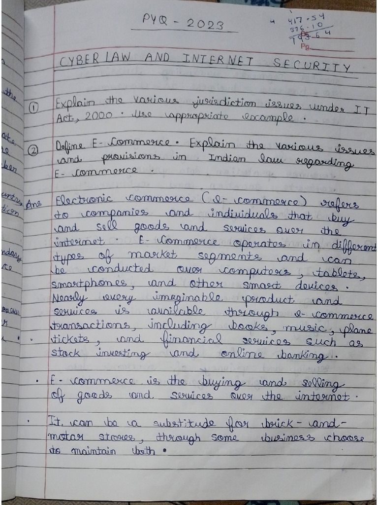 Cyber Law and Internet Security Notes | PDF