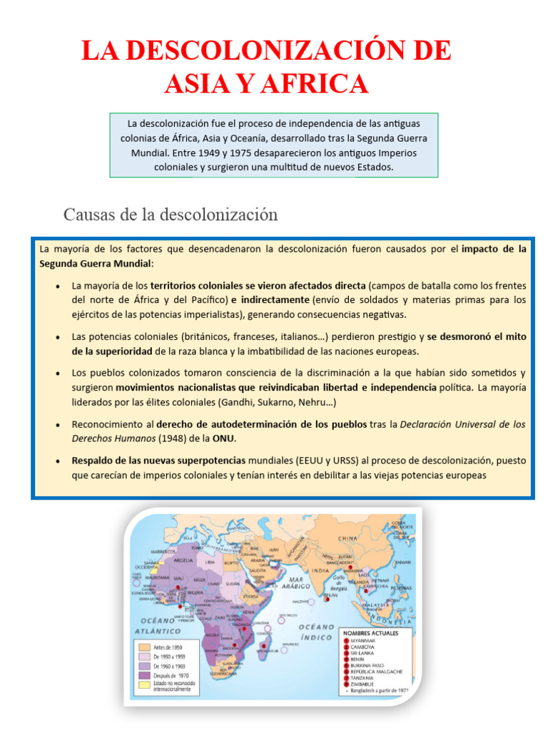 LA DESCOLONIZACIÓN DE Asia y Africa | PDF | Descolonización | Colonialismo