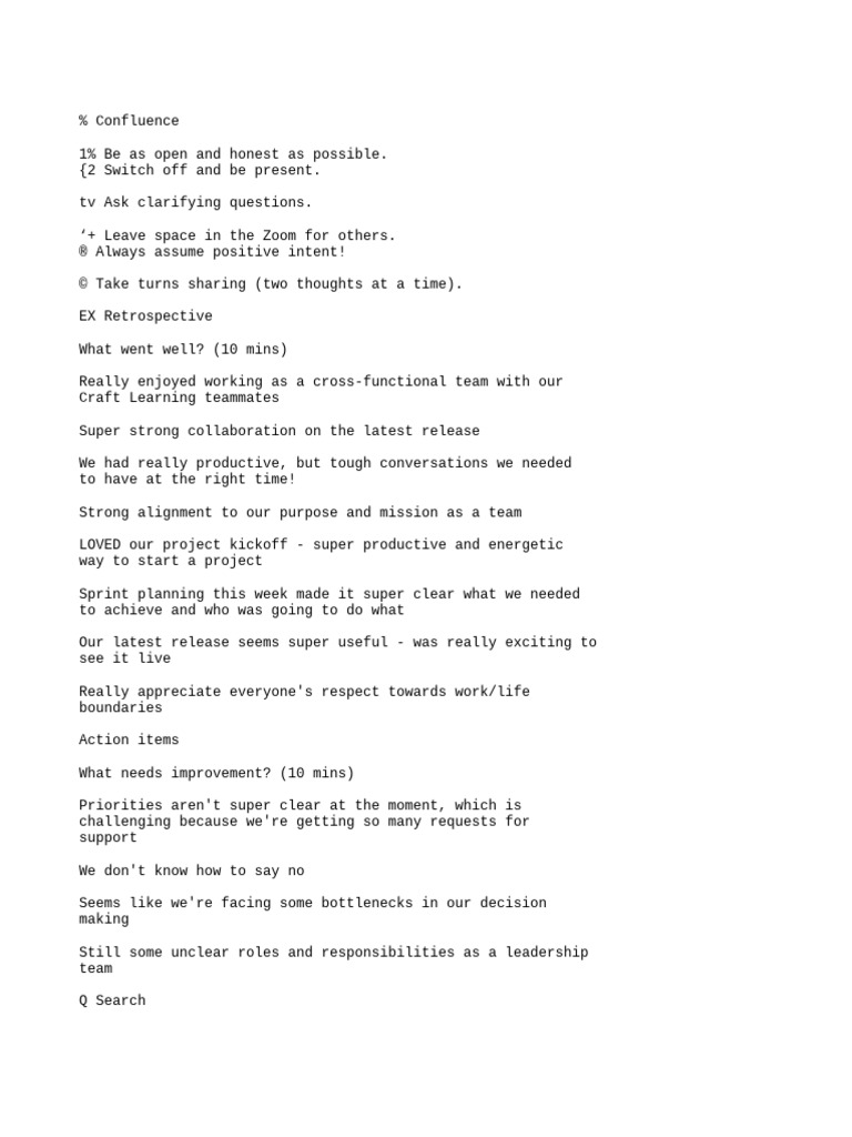 Example Play Retrospective Confluence v02 | PDF