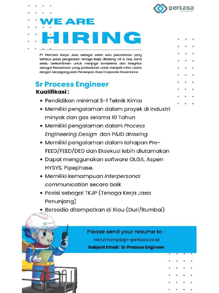 lowongan kerja PT PERMATA KARYA JASA (PERKASA) | PDF