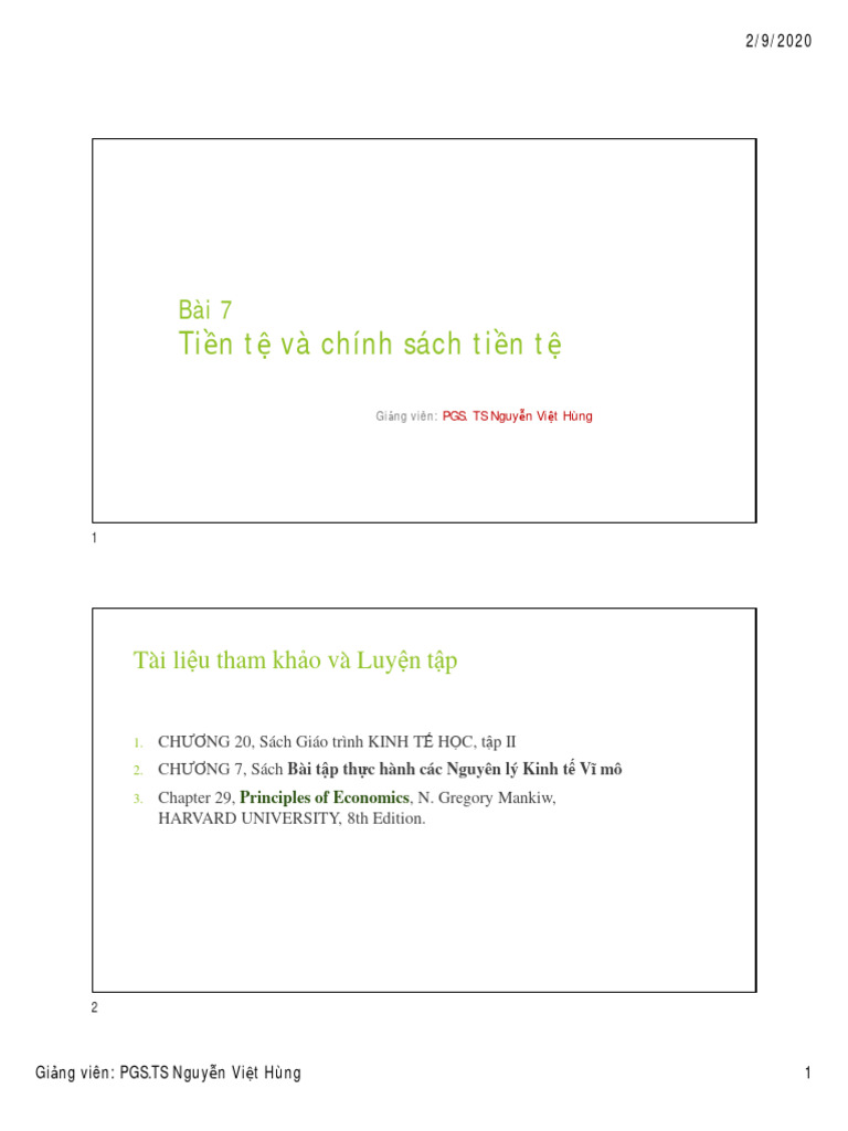 Bài 7 - Tiền Tệ Và Cstt | PDF