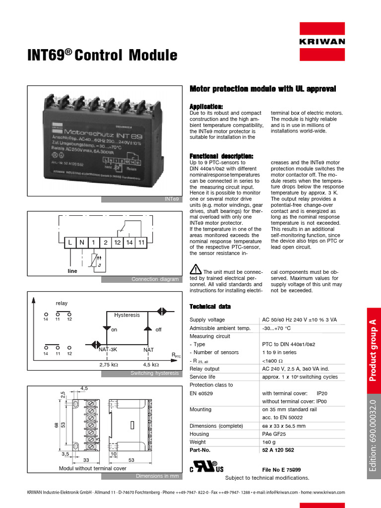 INT69 Control Module | PDF | Relay | Power (Physics)