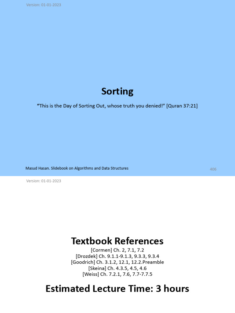 Ch 12 Sorting Week 11 Pdf Computer Programming Algorithms And Data Structures 4930