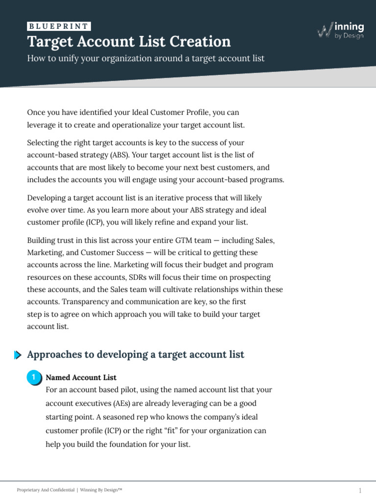 Target Account List Creation | PDF | Marketing | Customer Relationship ...