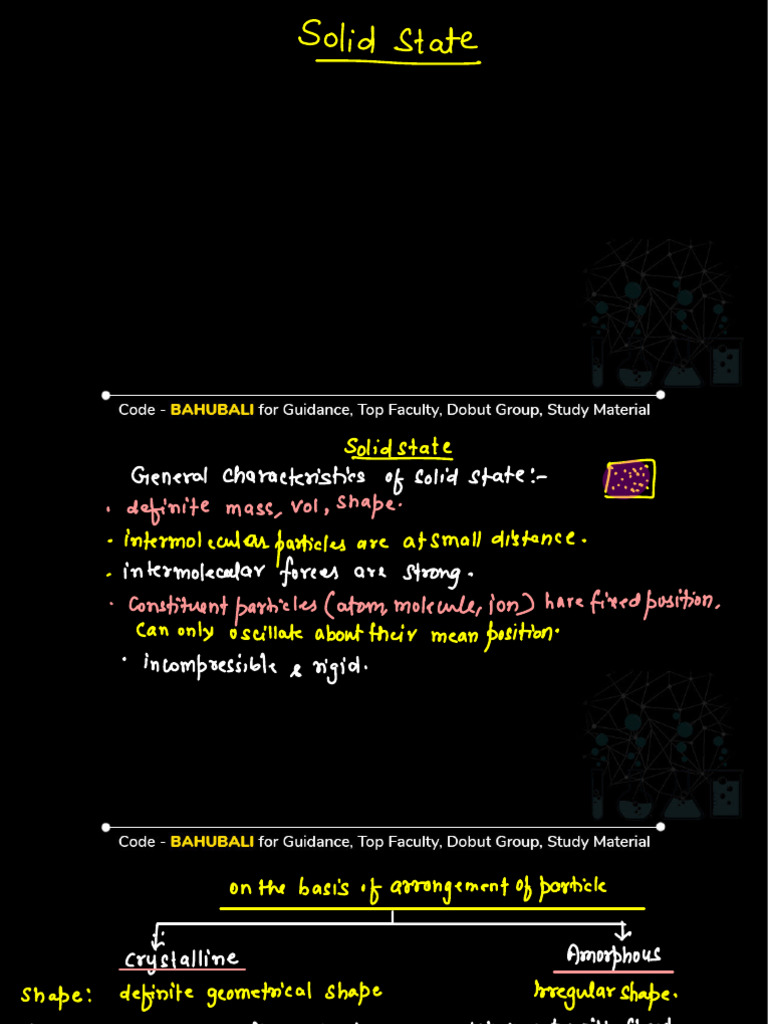 Solid State by VT Sir | PDF | Chemical Bond | Crystal Structure