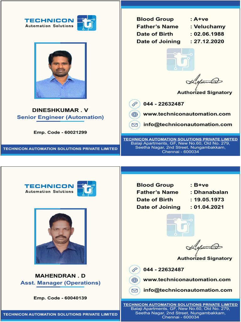 Technicon ID card | PDF