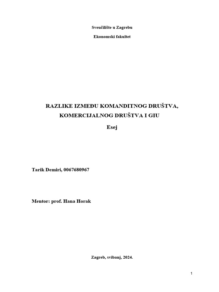 Trgovačko Pravo pt1 | PDF