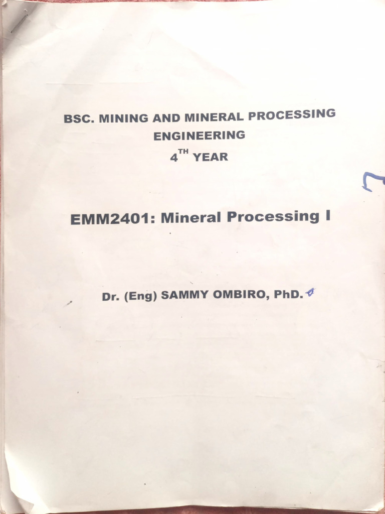 Mineral Processing I | PDF