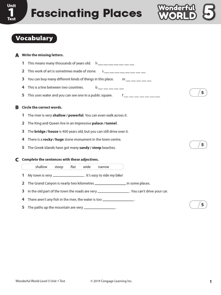 Wonderful World 5 U1 | PDF