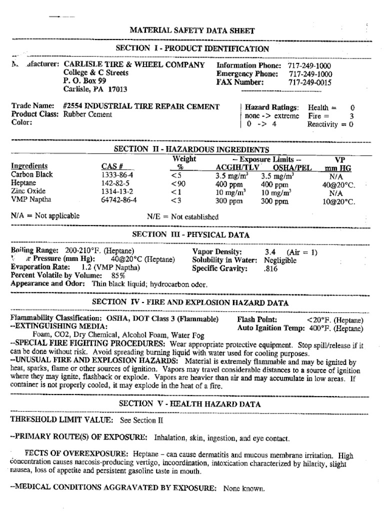 Tire Repair Cement | PDF