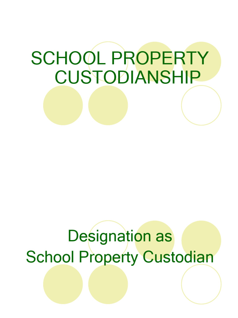 Guidelines for School Property Custodians | PDF | Financial Services ...