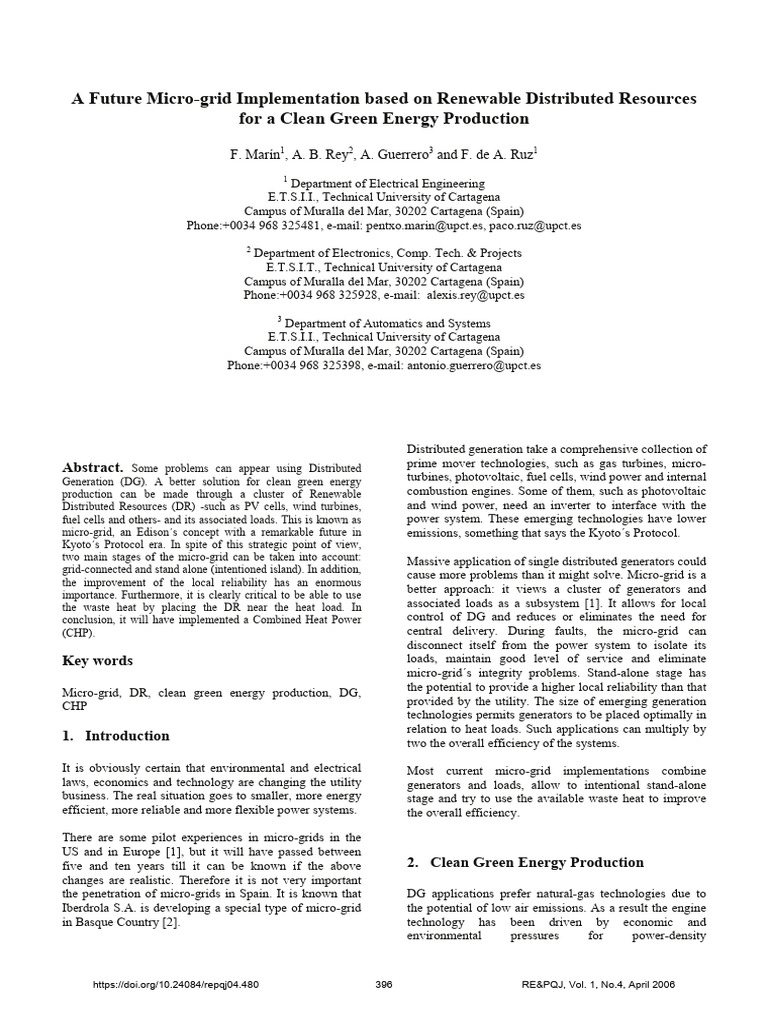 A Future Micro Grid Implementation Based | PDF | Power Inverter | Cogeneration