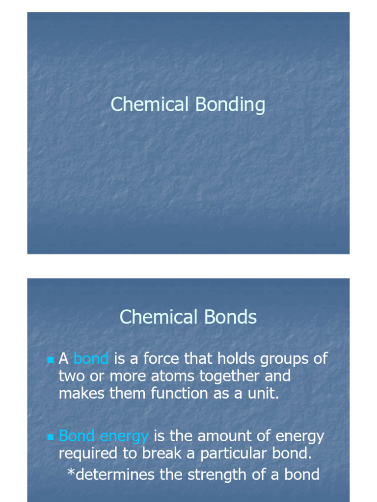 Overview of Chemical Bonding | PDF | Chemical Bond | Chemical Polarity