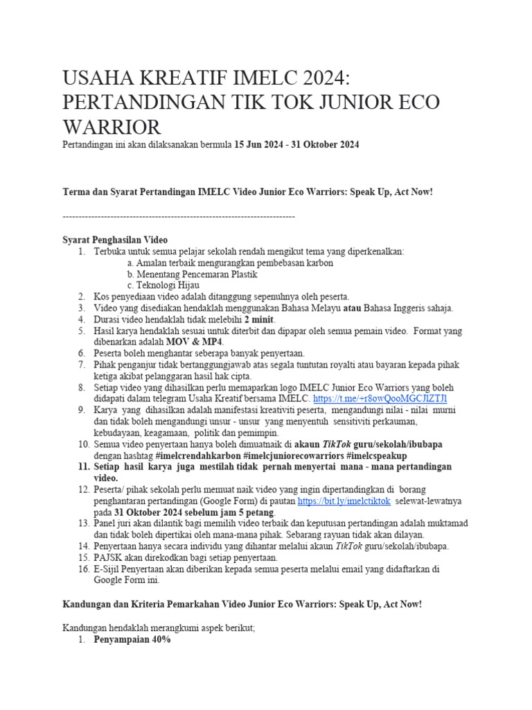 USAHA KREATIF IMELC 2024.docx TIK TOK | PDF