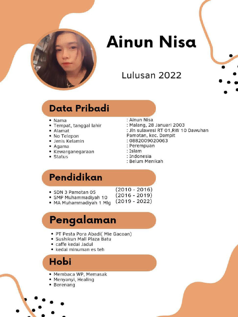 CV - Ainun Nisa | PDF