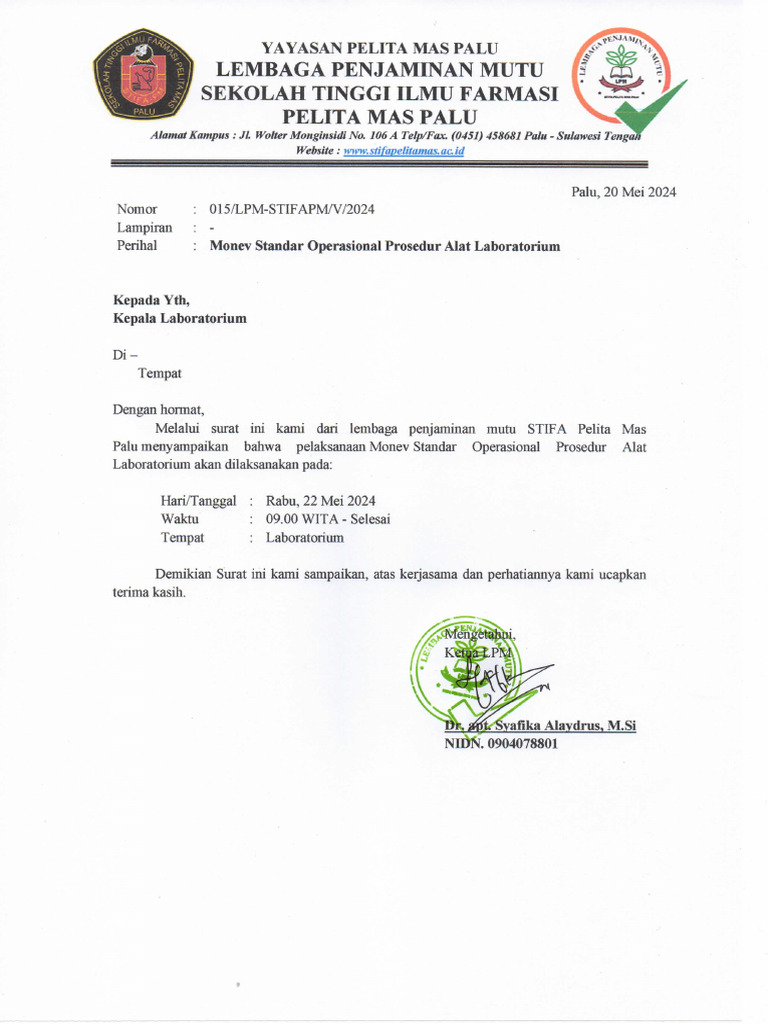 Monev SOP Alat Lab | PDF