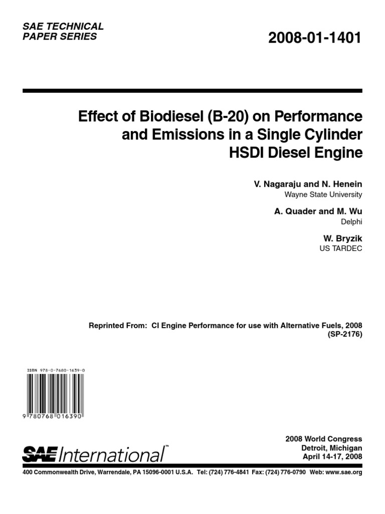 Sae Technical Paper Series: V. Nagaraju and N. Henein | Download Free ...