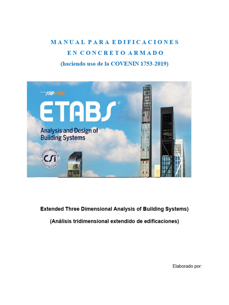 Manual Etabs Fran | PDF | Ingeniería estructural | Viga (Estructura)
