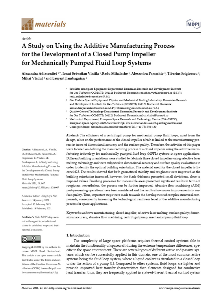 A Study On Using The Additive Manufacturing Process For The Development ...