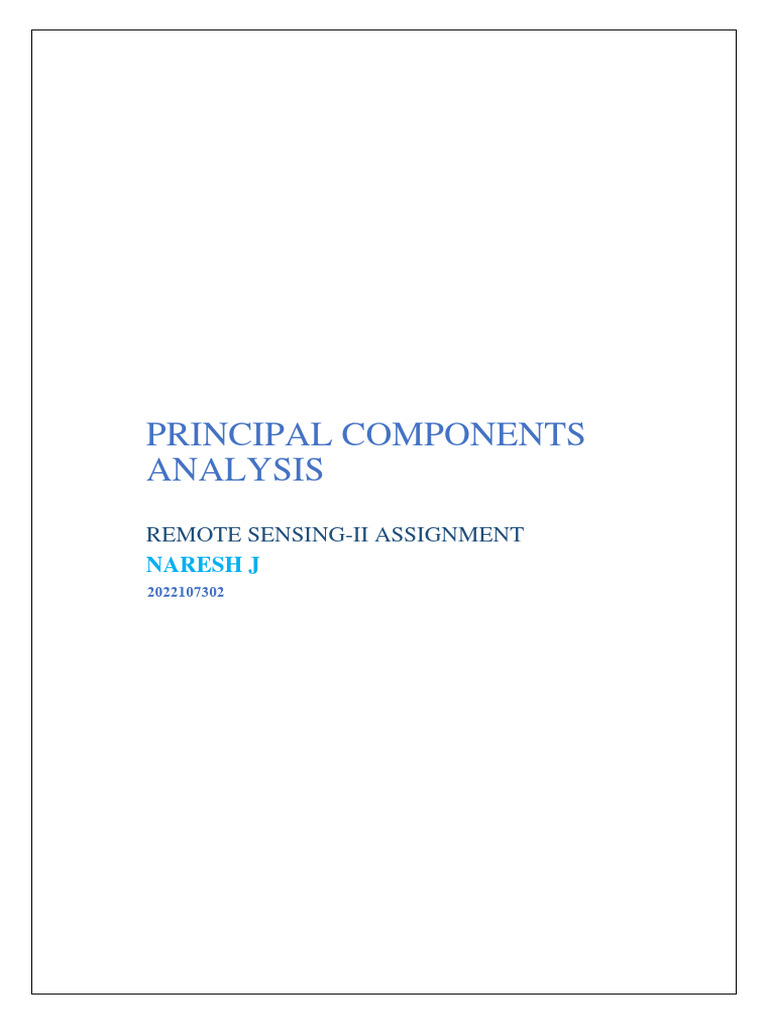 Remote Sensing Assignment | PDF | Principal Component Analysis | Eigenvalues And Eigenvectors