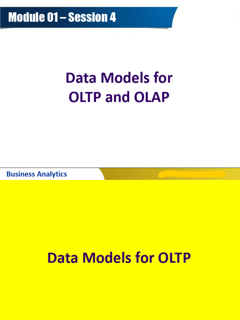 BA Lecture 4 - Transaction Processing Schemas | PDF | Data Model | Databases