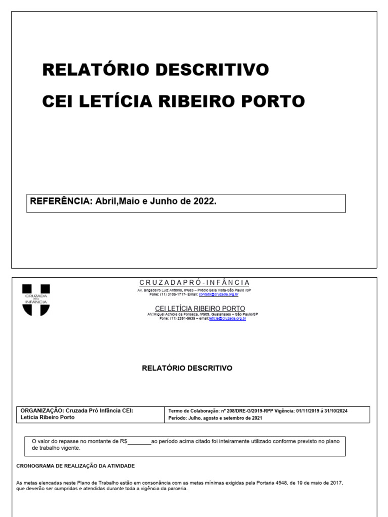 Relatorio Junho 290622 | PDF | Pedagogia | Família